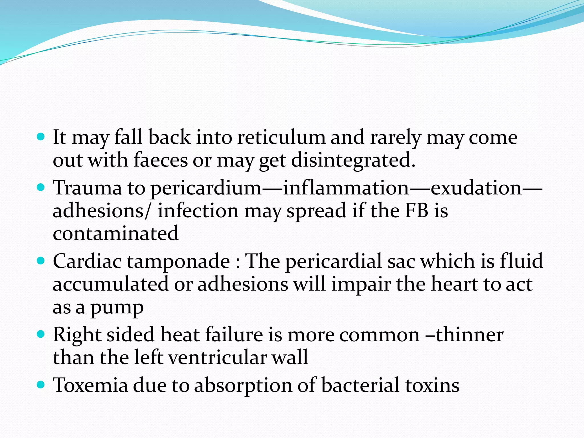 Traumatic reticuloperitonitis , traumatic pericarditis | PPTX