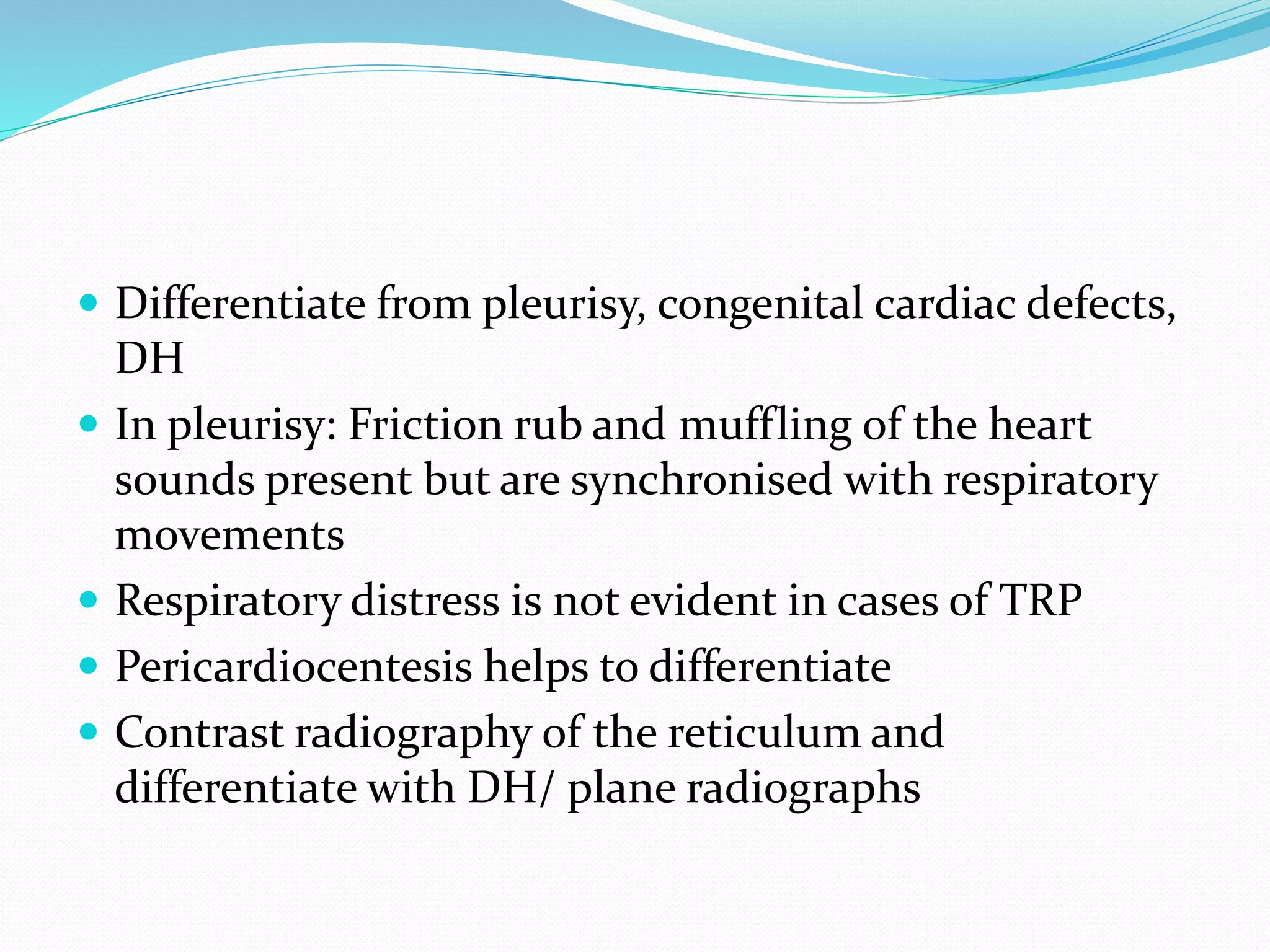 Traumatic reticuloperitonitis , traumatic pericarditis | PPTX