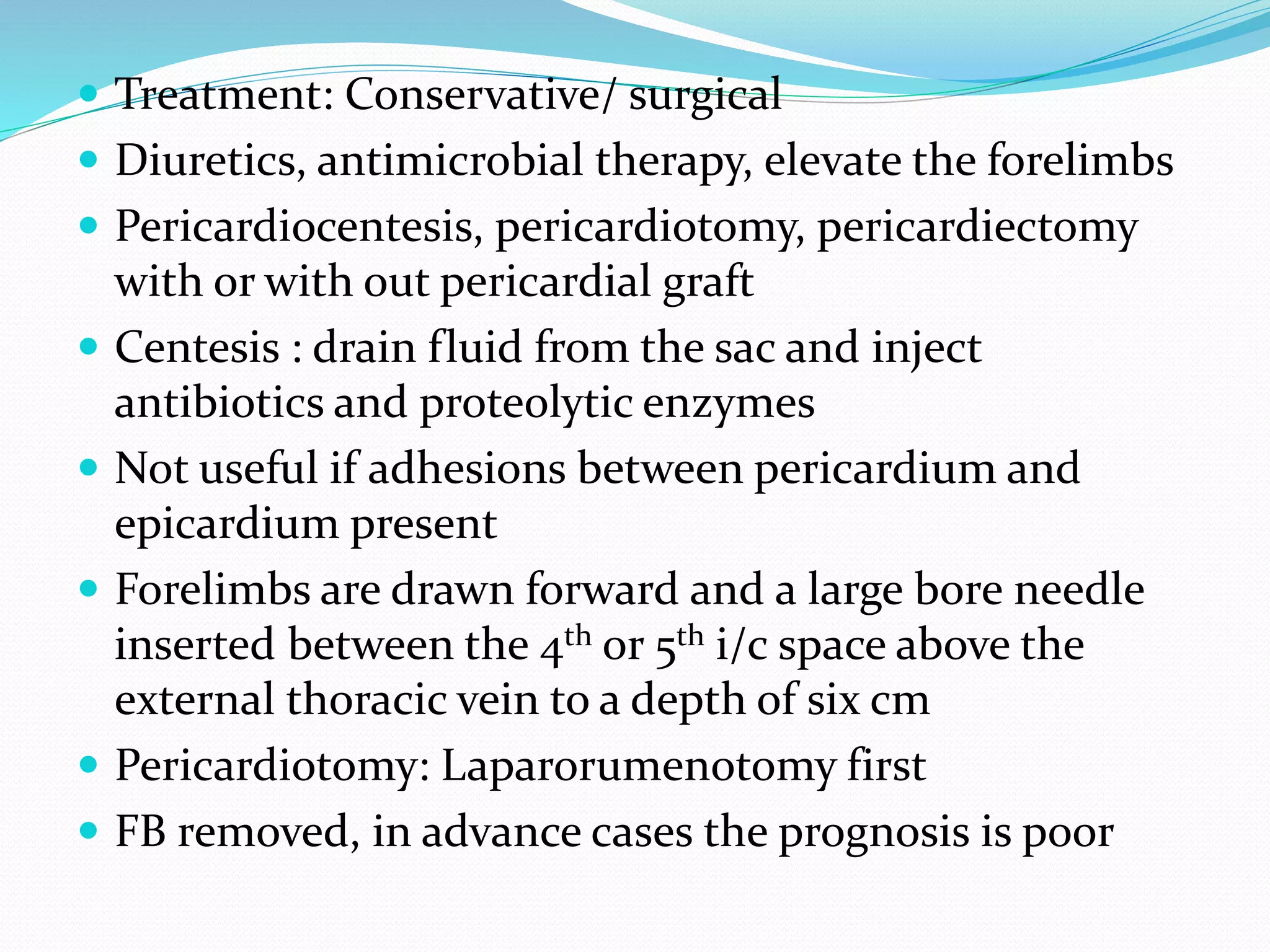 Traumatic reticuloperitonitis , traumatic pericarditis | PPTX