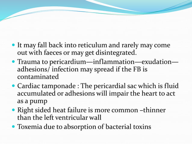 Traumatic reticuloperitonitis , traumatic pericarditis | PPTX
