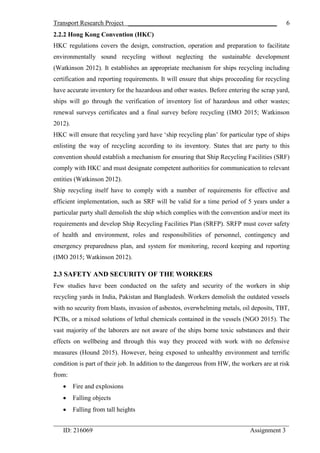 Transport Research Project Final Report | PDF