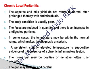 Traumatic reticuloperitonitis in ruminants | PPTX