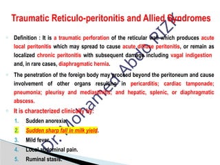 Traumatic reticuloperitonitis in ruminants | PPTX