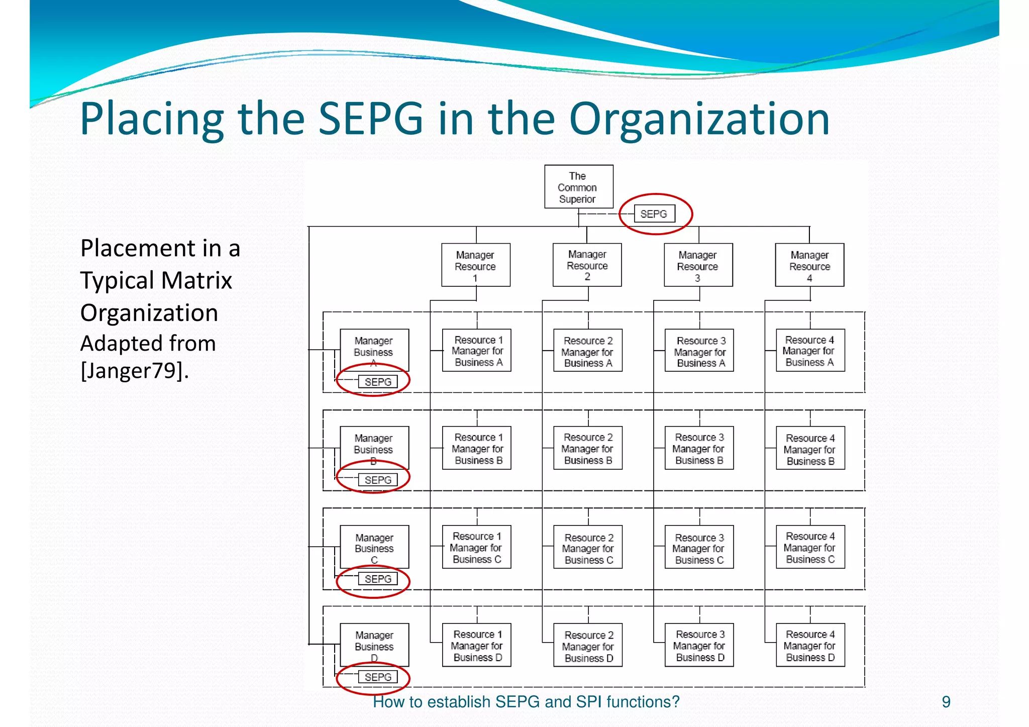 How to establish SEPG and SPI functions? | PDF