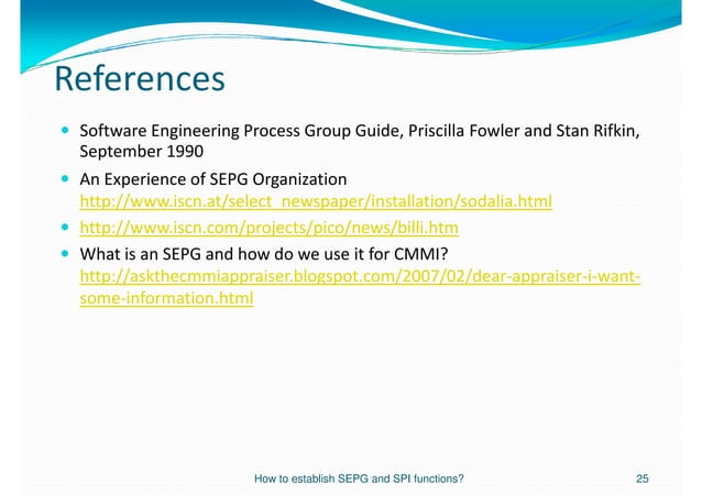 How to establish SEPG and SPI functions? | PDF | Business Administration | Business