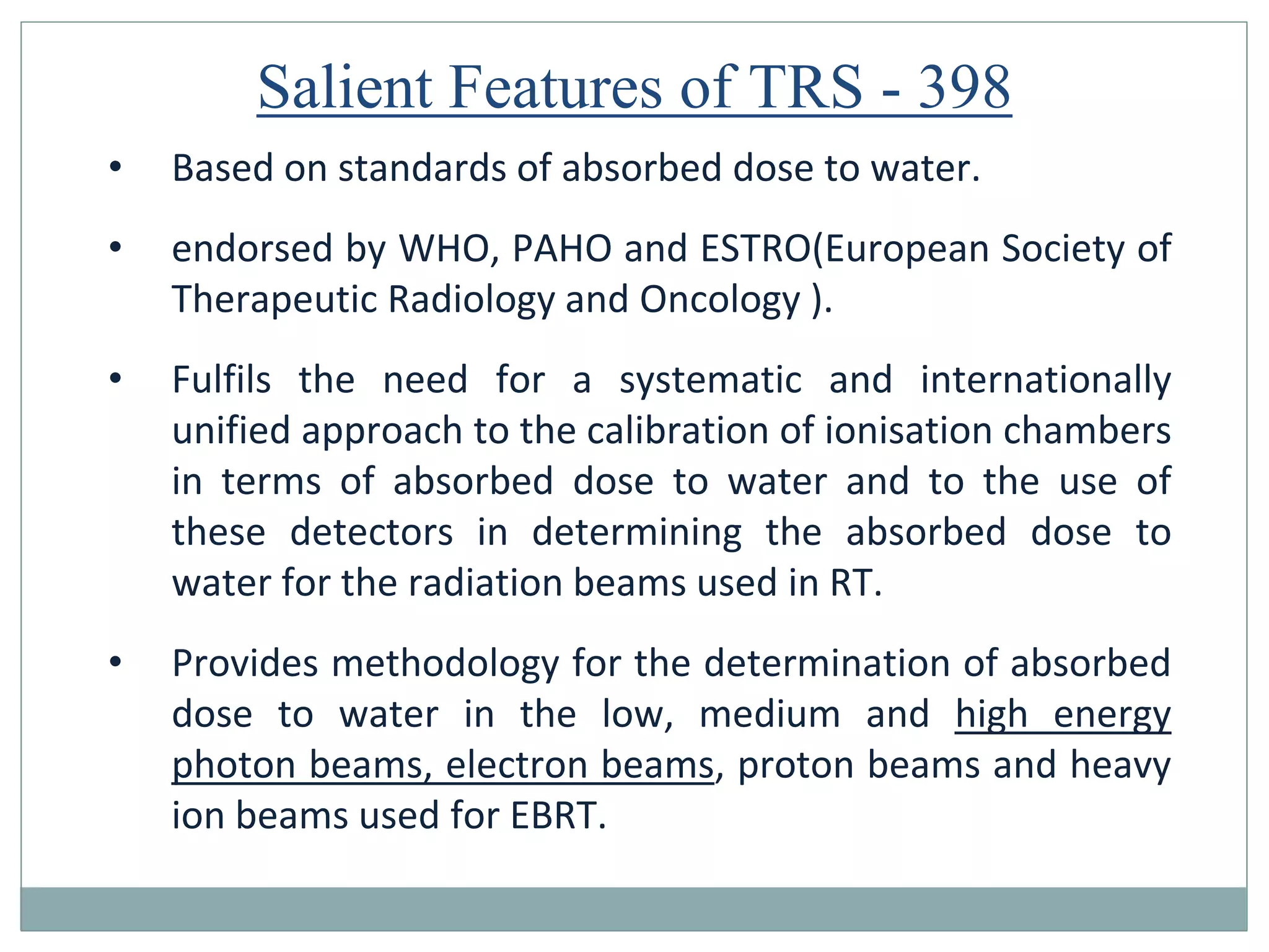 TRS 398 (Technical Report Series) | PPTX