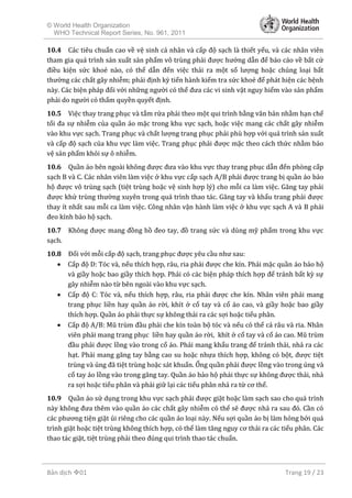 Trs 961 (2011) phụ lục 6 - who gmp cho dược phẩm vô trùng | PDF