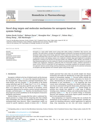 Novel Drug Targets and Molecular Mechanisms for Sarcopenia Based on Systems Biology | PDF