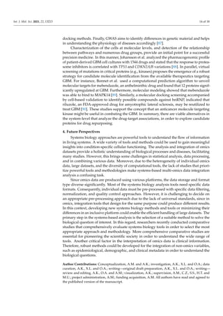 Systems Biology Approaches to Decipher the Underlying Molecular ...