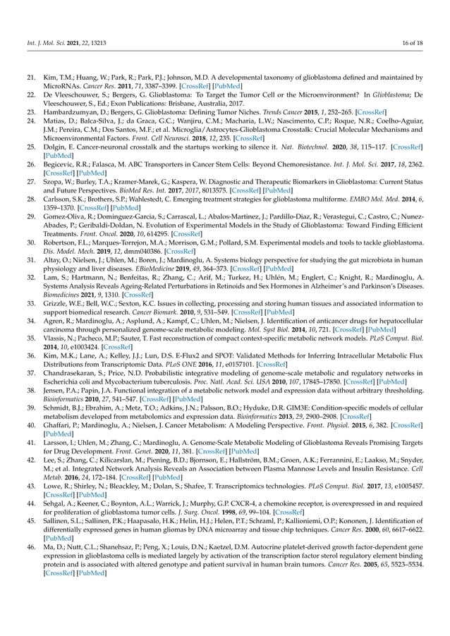 Systems Biology Approaches to Decipher the Underlying Molecular Mechanisms of Glioblastoma ...