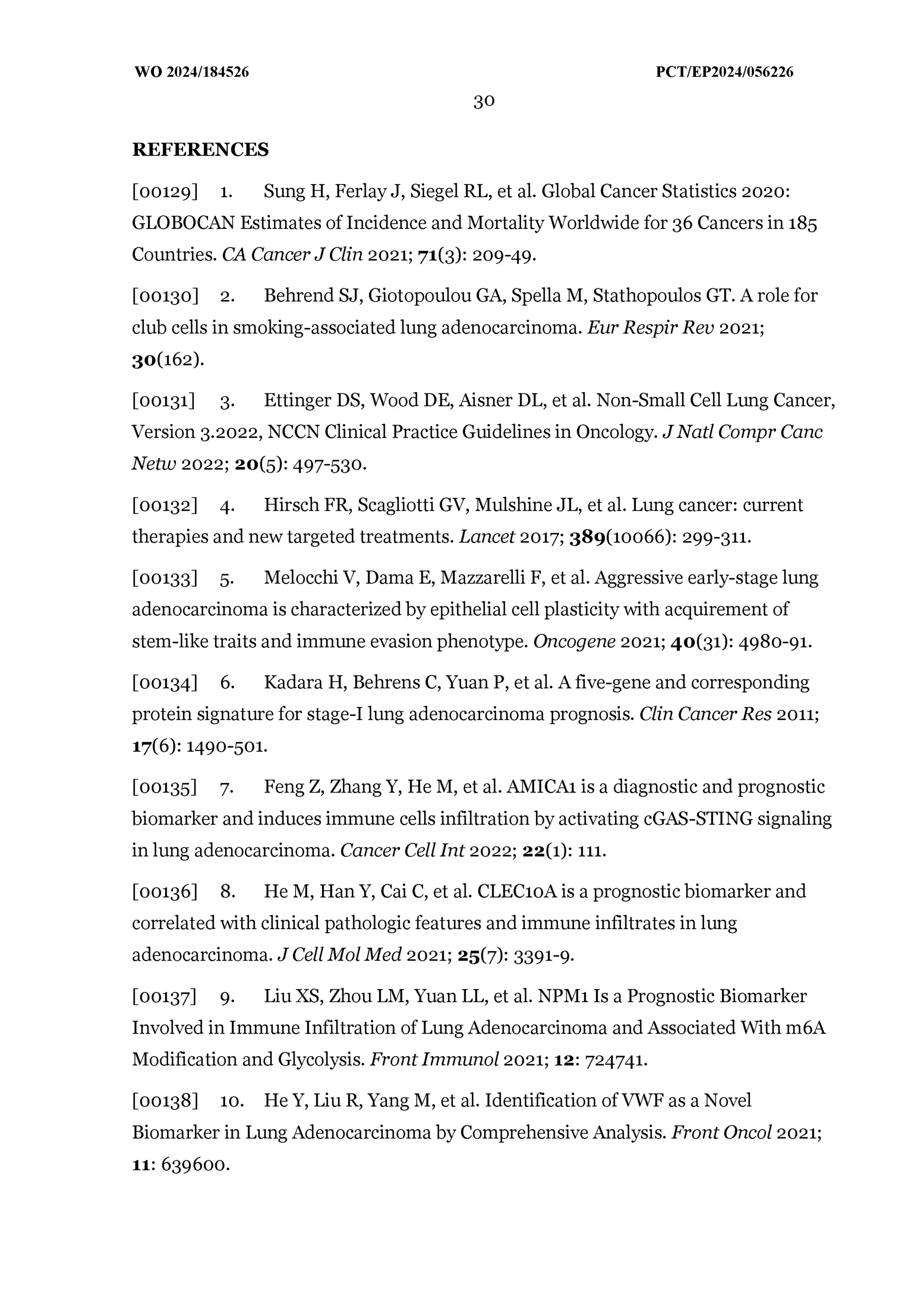 Treatment of Lung Adenocarcinoma - PCT - Patent | PDF