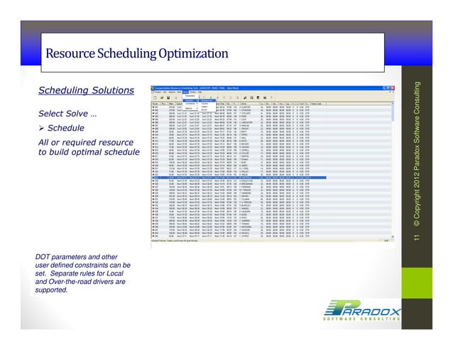 Transportation Resource Scheduling Tool Overview and Quick Tour | PPT
