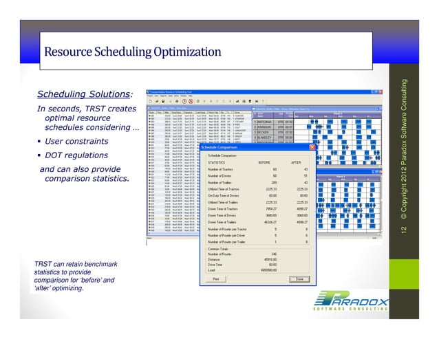 Transportation Resource Scheduling Tool Overview and Quick Tour | PPT