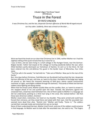 Truce in the forest | PDF