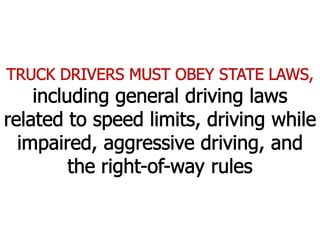 Truck Driver Responsibilities | PDF