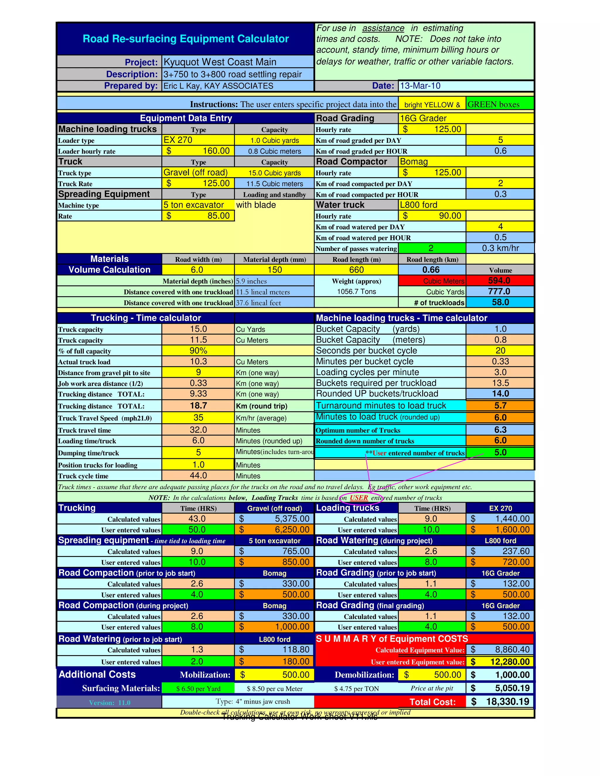 Trucking calculator work sheet v11 | PDF