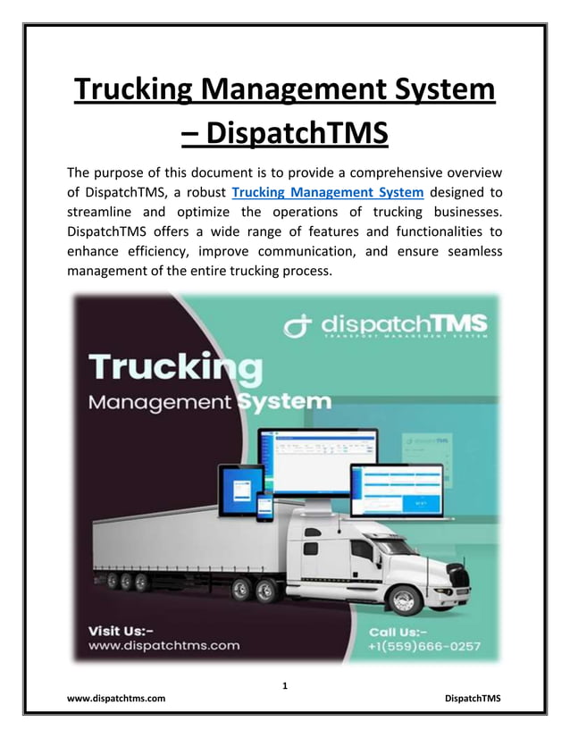 Trucking Management System - DispatchTMS | DOCX