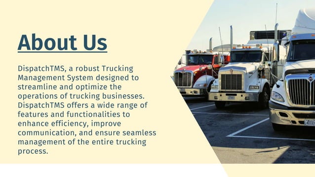 Trucking Management System - DispatchTMS | PPTX | Logistics | Business