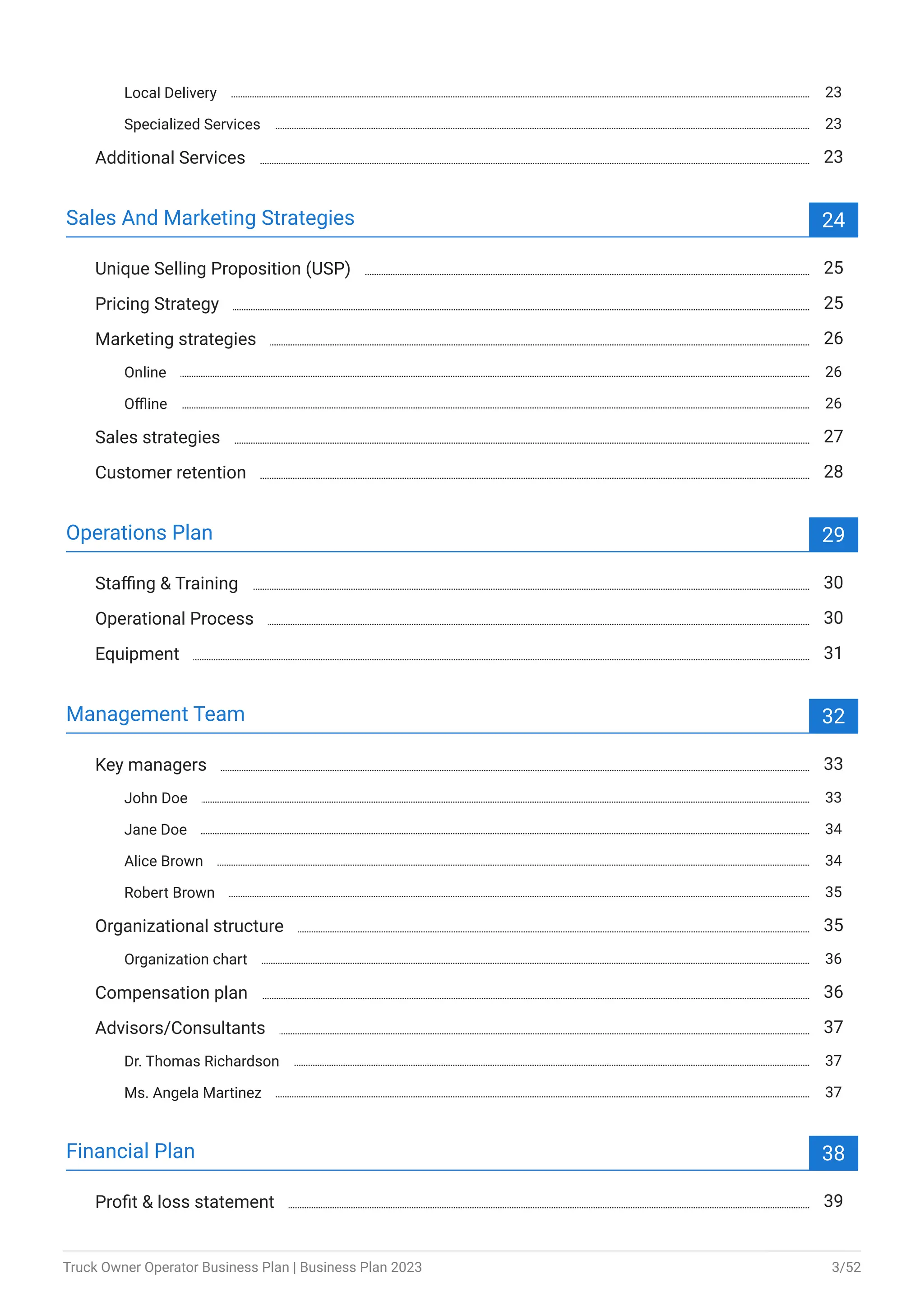 Truck Owner Operator Business Plan Example | PDF