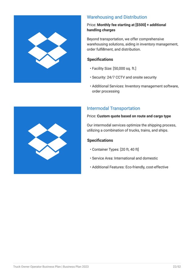 Truck Owner Operator Business Plan Example | PDF