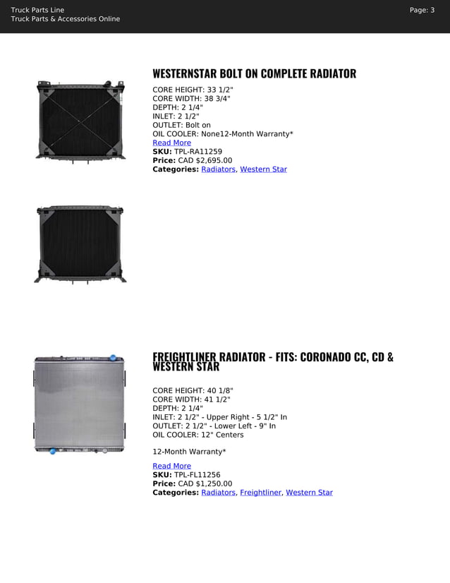 TRUCK PARTS LINE | PDF | Commercial Trucks | Auto Body Styles