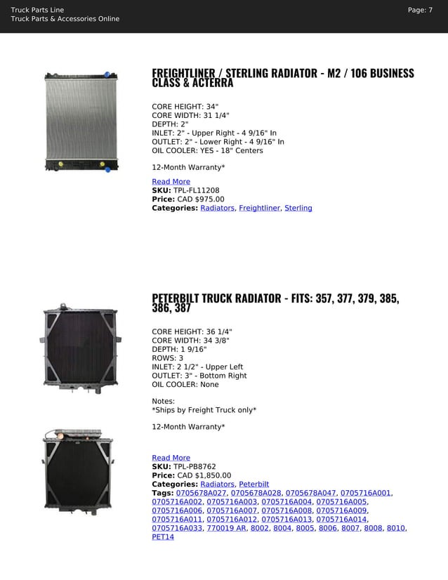 TRUCK PARTS LINE | PDF | Commercial Trucks | Auto Body Styles
