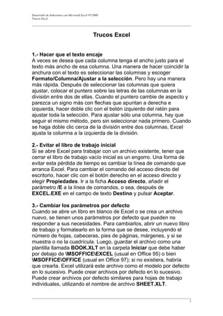Trucos excel | PDF