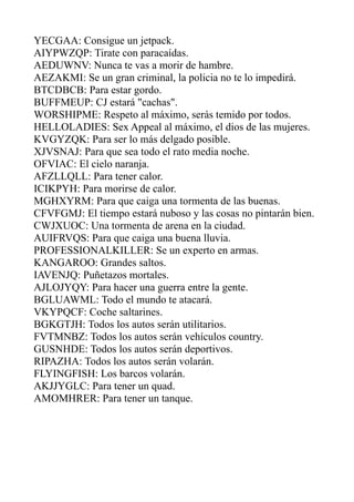 Trucos gta por gamezox33 | PDF