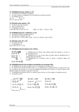 TRUCOS DE MATEMÀTICA | PDF