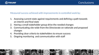 Increased Rigour & Discipline in TRIUMF’s Controlled Work Process | PPT