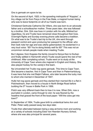 Trudie Fallows Eulogy 30 April 2021 | PDF