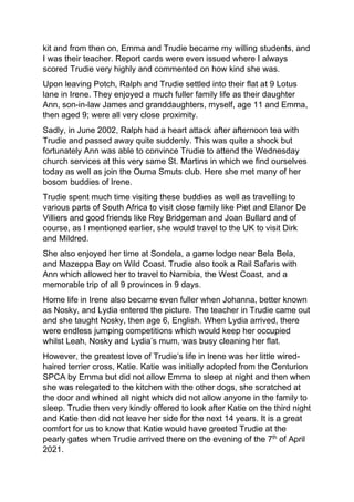 Trudie Fallows Eulogy 30 April 2021 | PDF