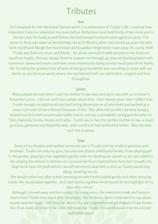 Trudie Memorial | PDF