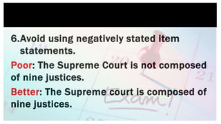 construction of true or false test items | PPTX