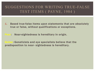 True False Test Examples