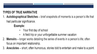 True-Narratives-pptx.pdf narrative essay | PDF