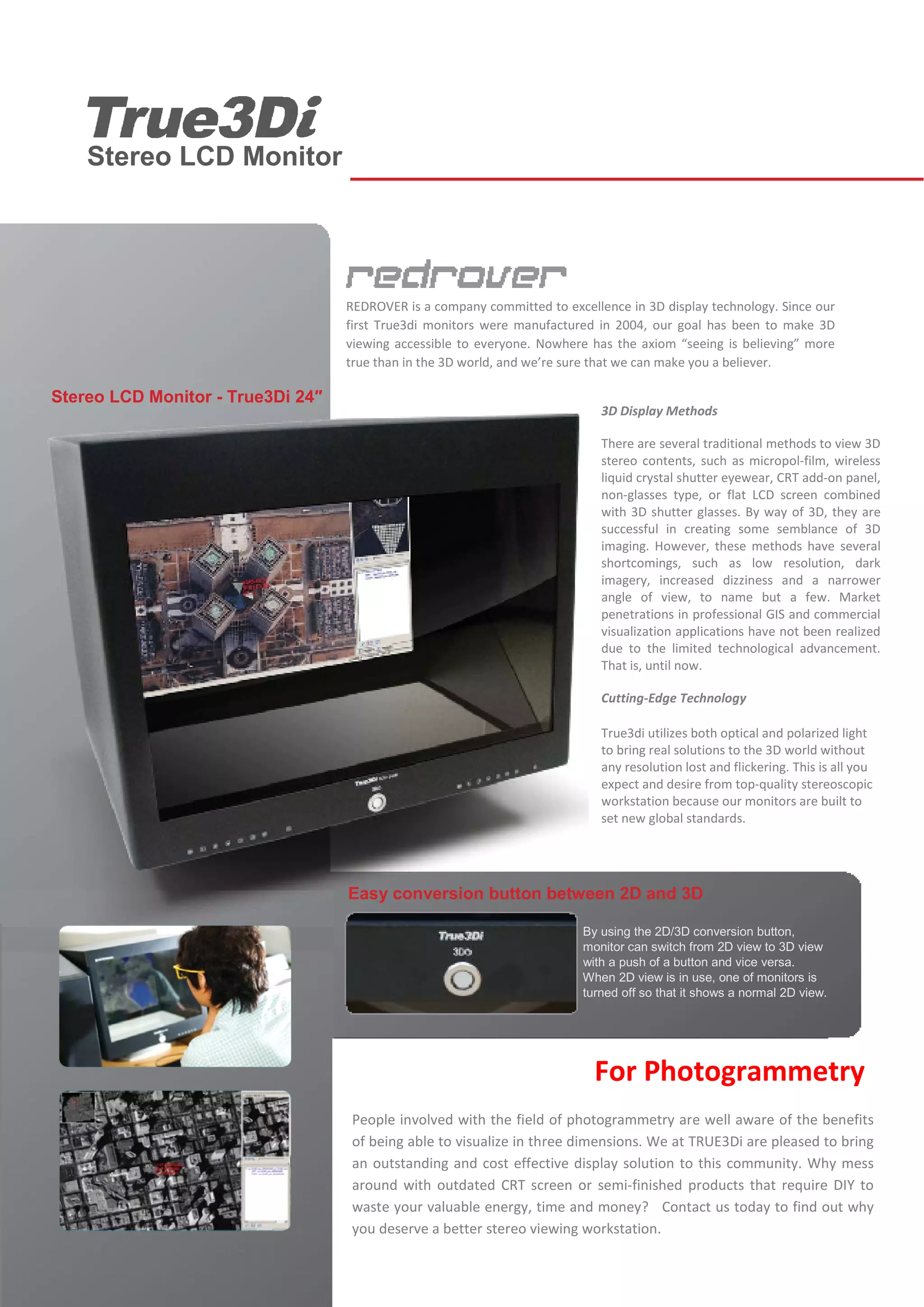 True3 di stereoscopic monitor | PDF