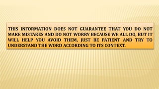 True and false cognates ENGLISH-SPANISH | PPTX