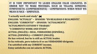 True and false cognates ENGLISH-SPANISH | PPTX
