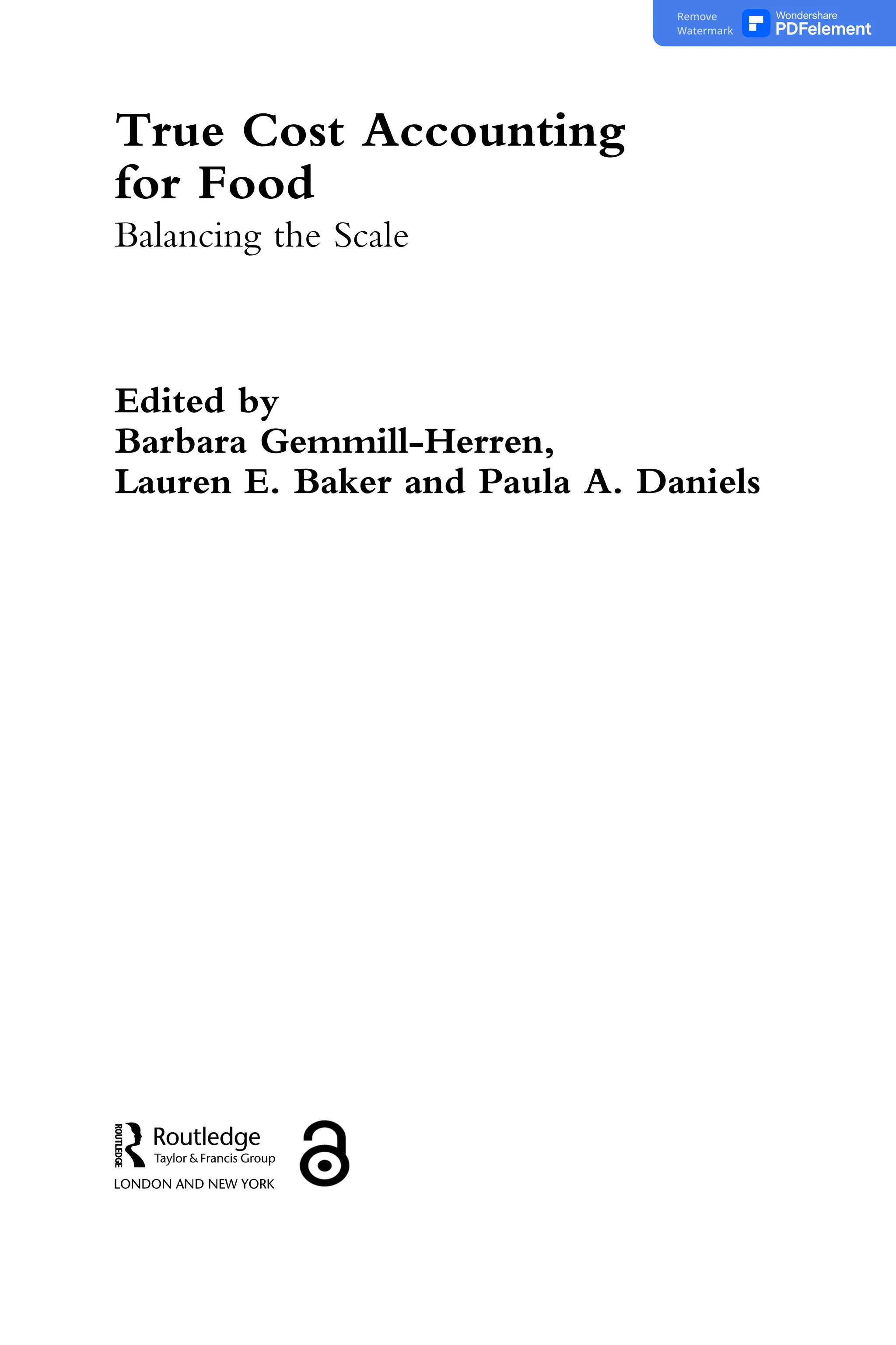 True Cost Accounting for Food True Cost Accounting for Food | PDF