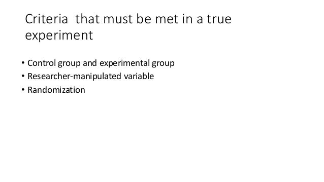 True Experimental Study Design True Experimental Study Design
