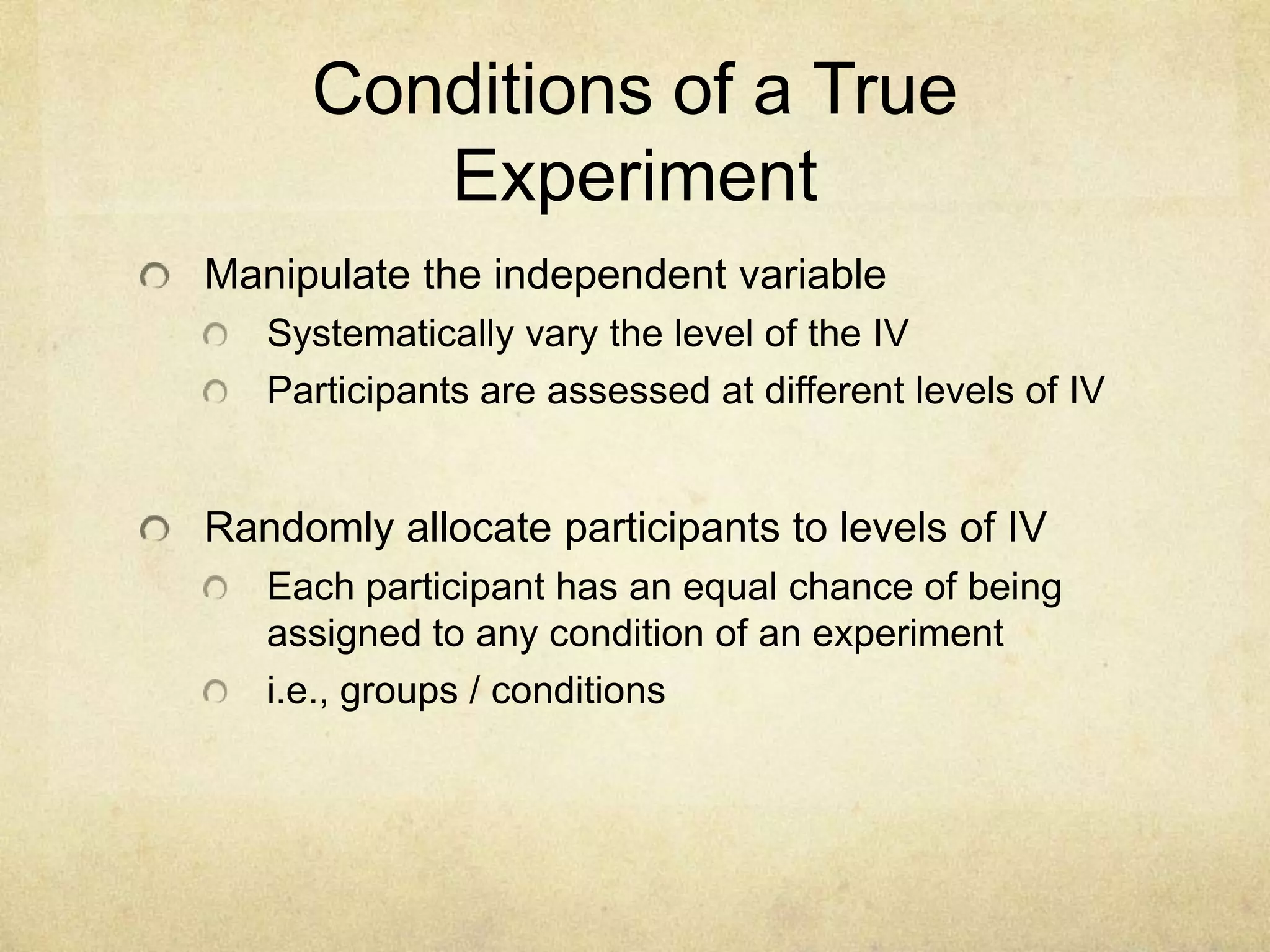 True Experiments | PPT