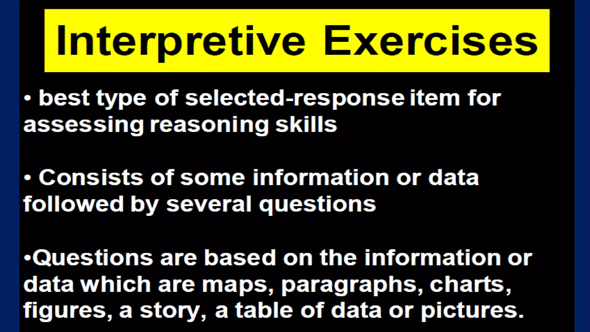 Writing True/False, Binary Choice, and Interpretive Exercises Test ...