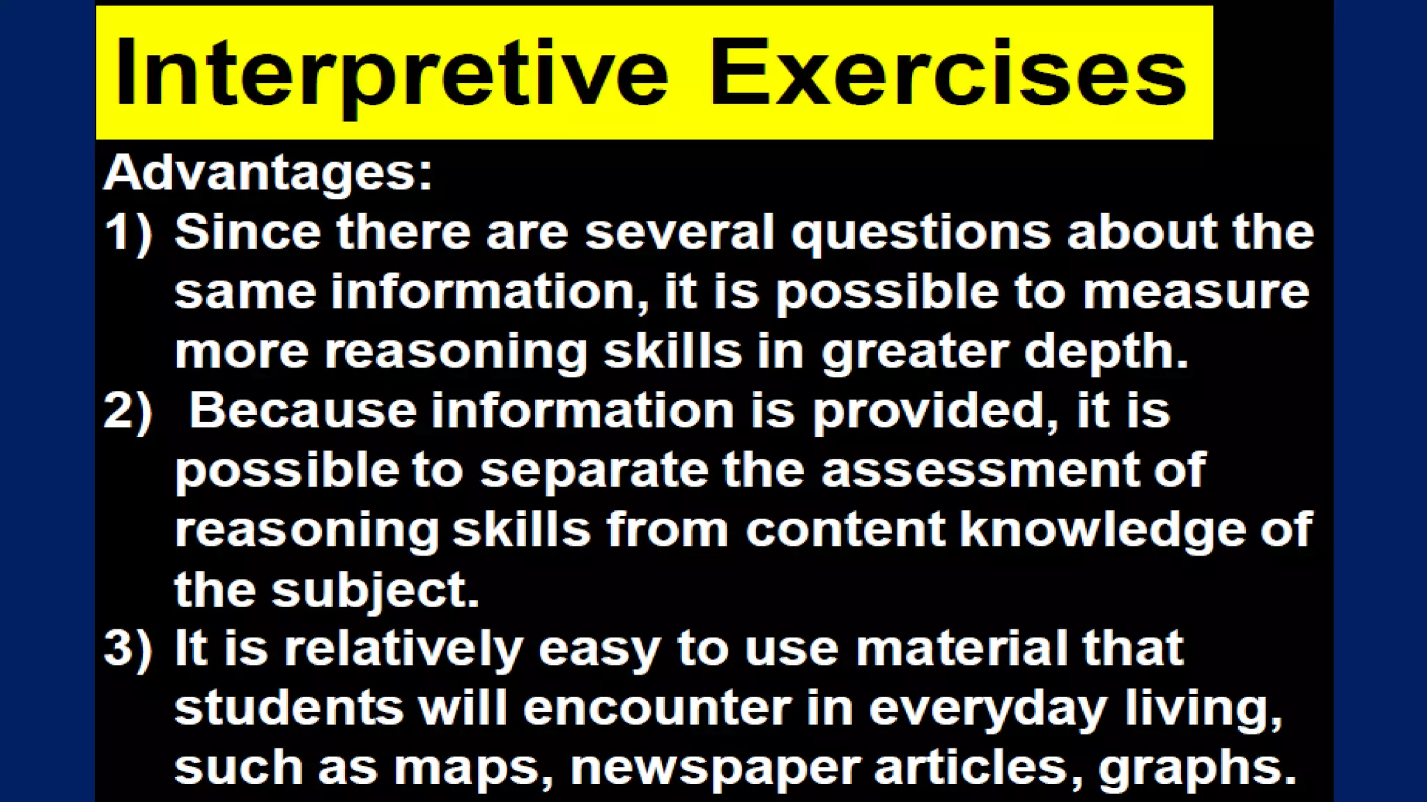Writing True/False, Binary Choice, and Interpretive Exercises Test ...