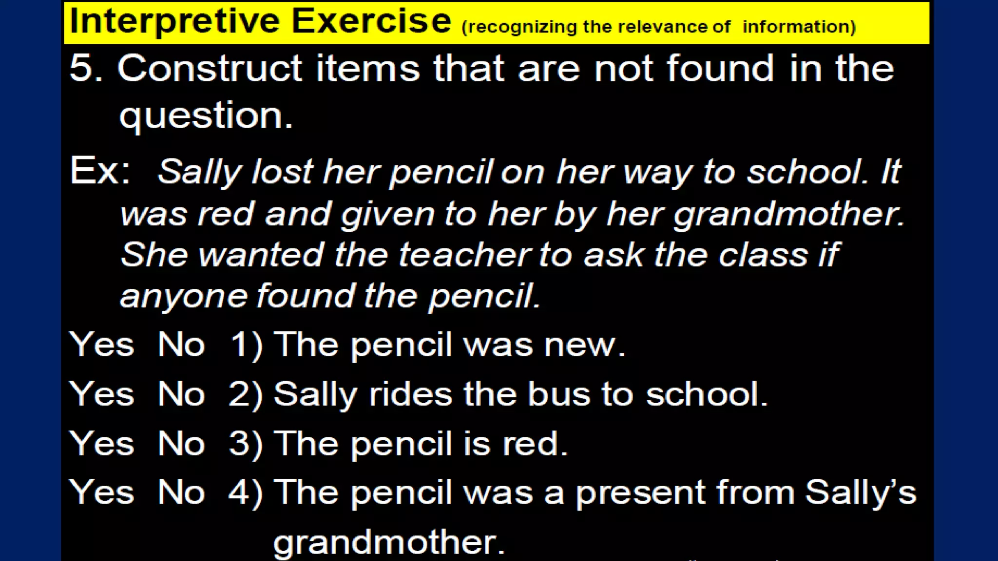 Writing True/False, Binary Choice, and Interpretive Exercises Test ...