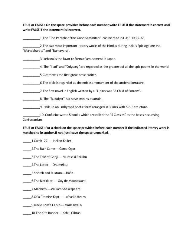 True Or False Assignment true-or-false-assignment