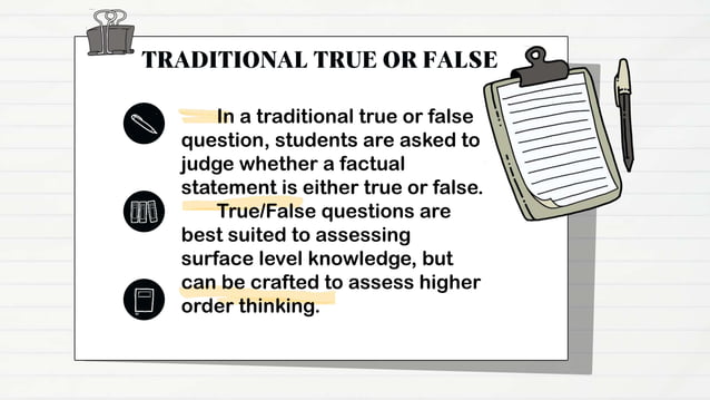 The MODIFIED TRUE OR FALSE ASSESSMENT.PPTX | Standardized Testing ...