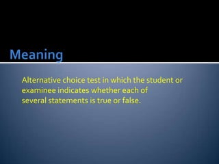 True or false items | PPTX