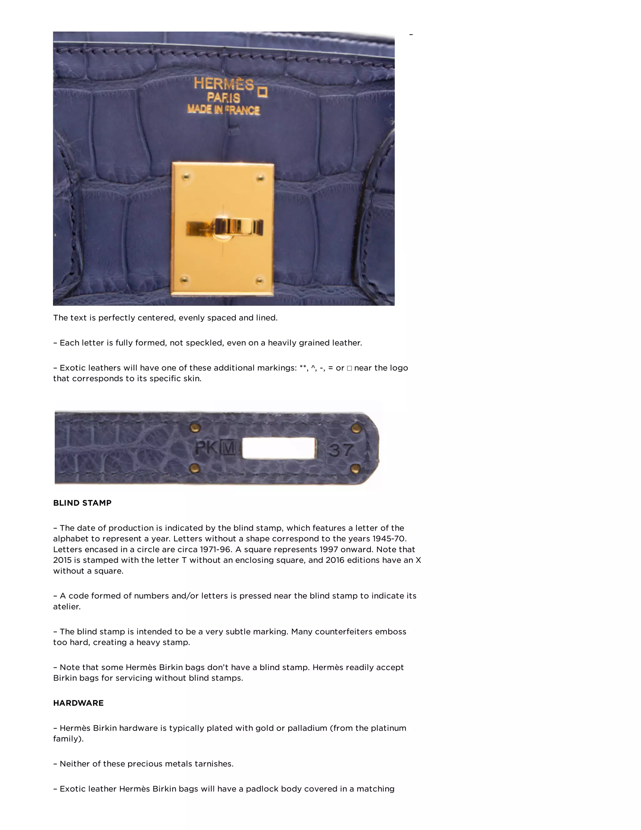 True or faux a guide to hermes birkin | PDF | Stamps and Coins | Collecting