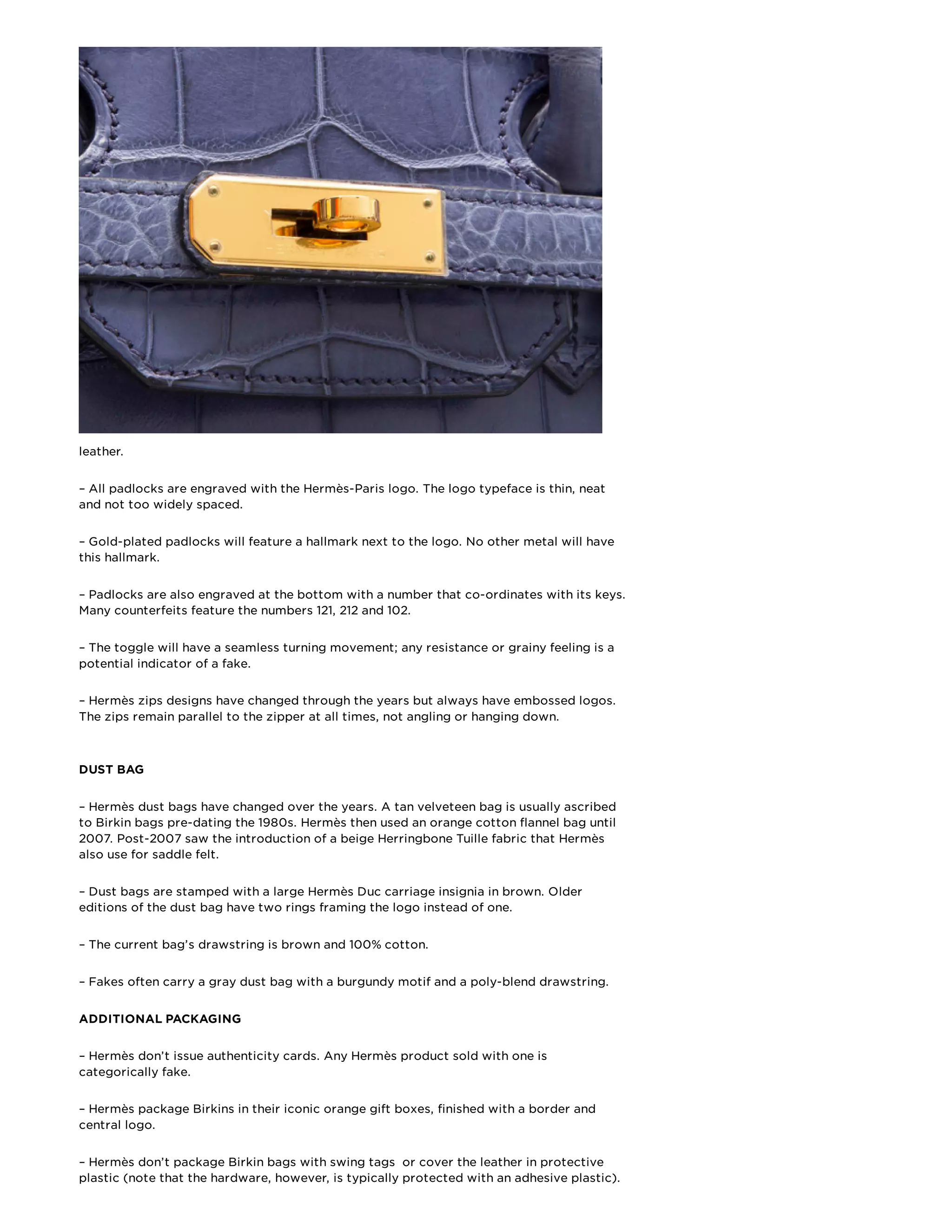 True or faux a guide to hermes birkin | PDF | Stamps and Coins | Collecting